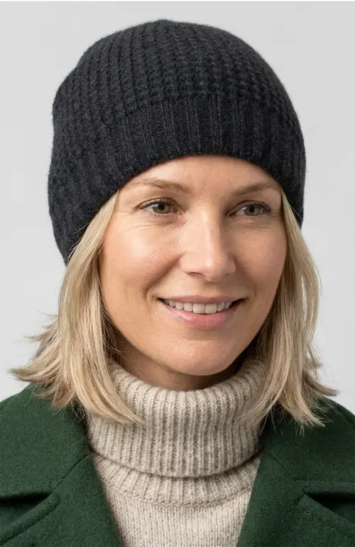 Portolano Cashmere Waffle Knit Beanie