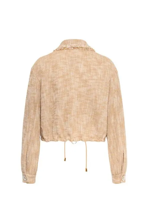 MAISON COMMON Embroidered Bomber Jacket With Fringes