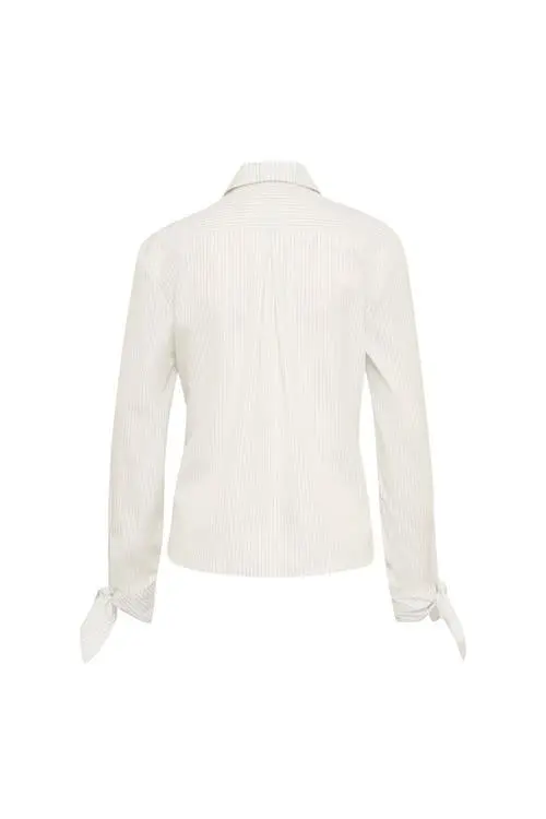 MAISON COMMON Striped Poplin Blouse With Knotted Cuffs