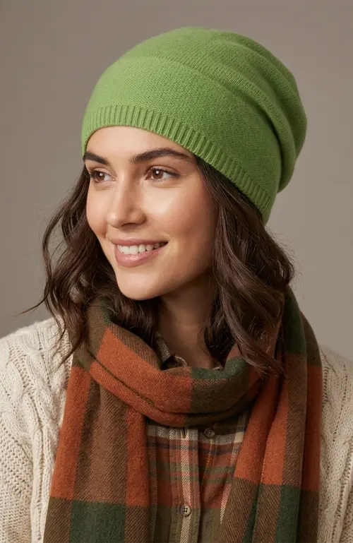 Portolano Cashmere Slouchy Hat - Cedar Green