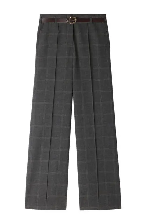 Sandro Checked Straight-leg Trousers