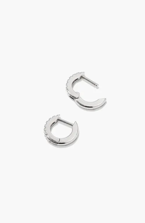 Mejuri Pavé Lab Grown Sapphire Huggie Hoops
