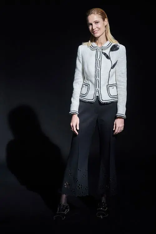 MAISON COMMON Embroidered Ankle Length Flared Pants