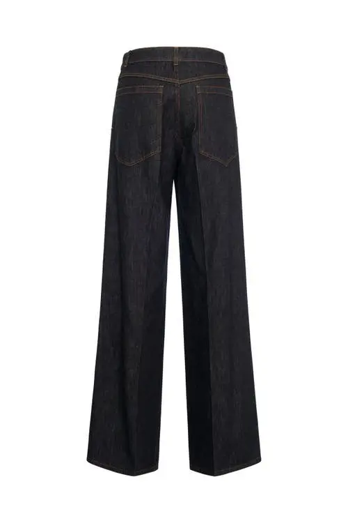 MAISON COMMON Wide Leg Embroidered Jeans