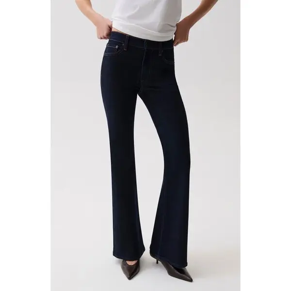 PISTOLA Kinsley High Waist Petite Flare Jeans - Night Flight