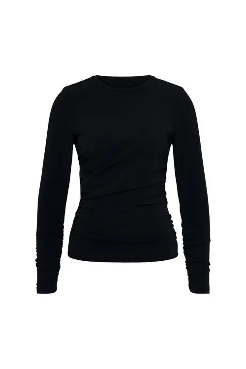 MAISON COMMON Draped Jersey Shirt - Black