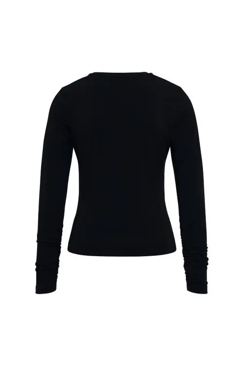 MAISON COMMON Draped Jersey Shirt - Black