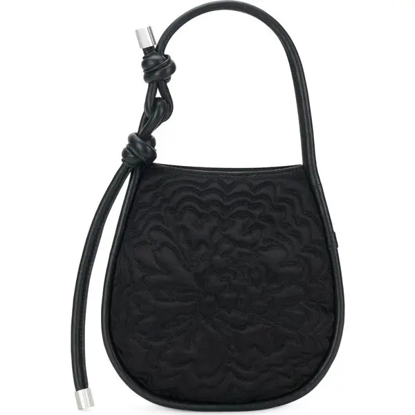 BEHNO Ina Mini Potli N2 Ornate Leather Handheld Bag - Black