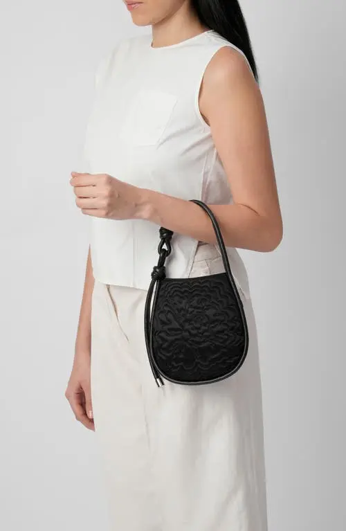 BEHNO Ina Mini Potli N2 Ornate Leather Handheld Bag - Black