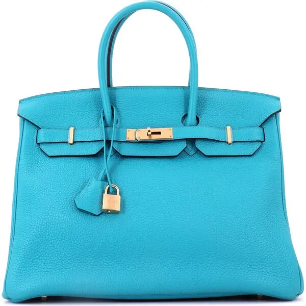 Hermès Birkin Handbag Togo With Gold Hardware 35 - Blue