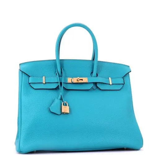 Hermès Birkin Handbag Togo With Gold Hardware 35 - Blue
