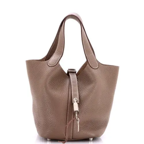 Hermès Picotin Lock Bag Clemence Pm - Grey