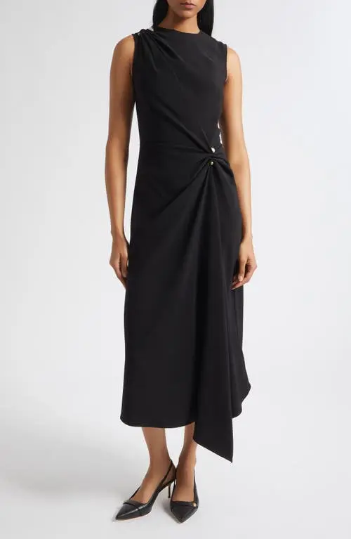 Veronica Beard Freja Sleeveless Twist Midi Dress - Black