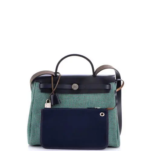 Hermès Herbag Zip Criss Viking Toile And Leather 31 - Green