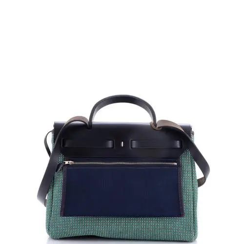 Hermès Herbag Zip Criss Viking Toile And Leather 31 - Green