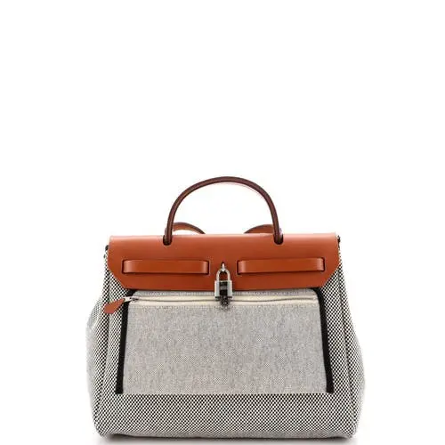 Hermès Herbag Zip Criss Viking Toile And Leather 31