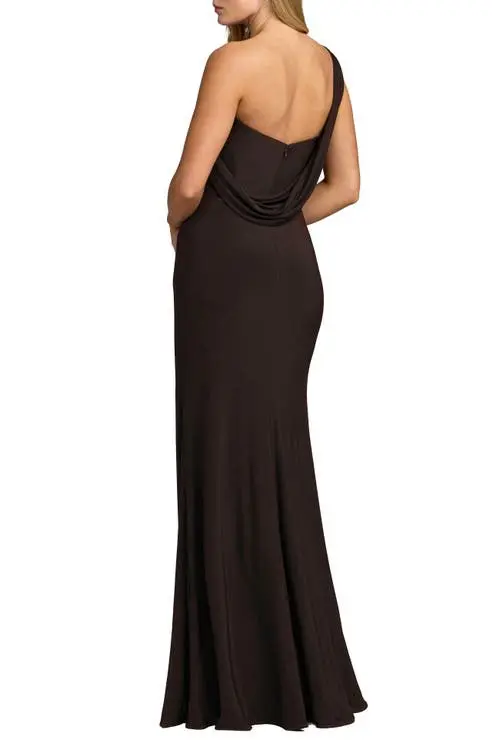 Mac Duggal One Shoulder Embellished Jersey Gown