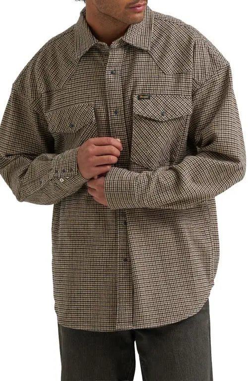 Wrangler Patterned Long Sleeve Button Up Shirt - Mojave Heather