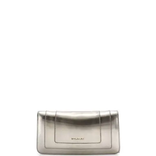 BVLGARI Serpenti Forever Chain Clutch Metallic Leather