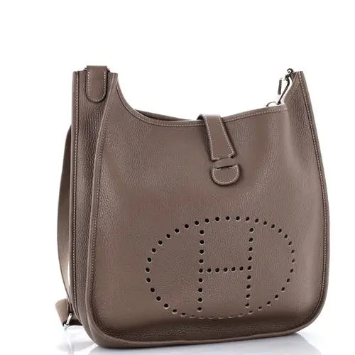 Hermès Evelyne Bag Gen Iii Clemence Gm - Grey