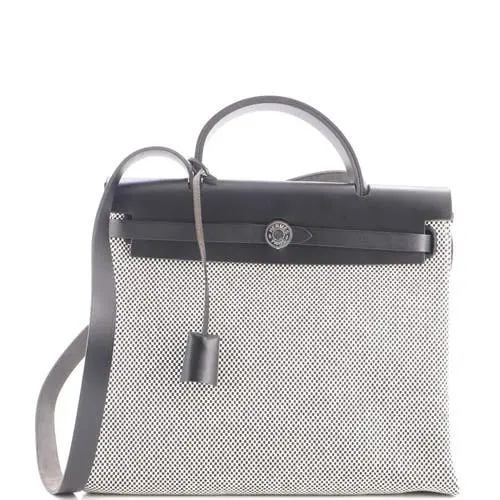 Hermès Herbag Zip Criss Viking Toile And Leather 31 - Black