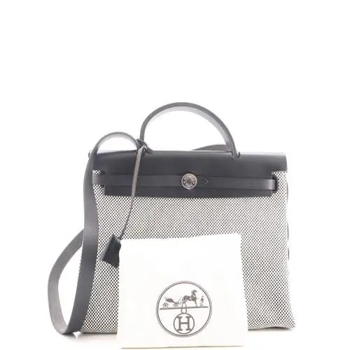 Hermès Herbag Zip Criss Viking Toile And Leather 31 - Black