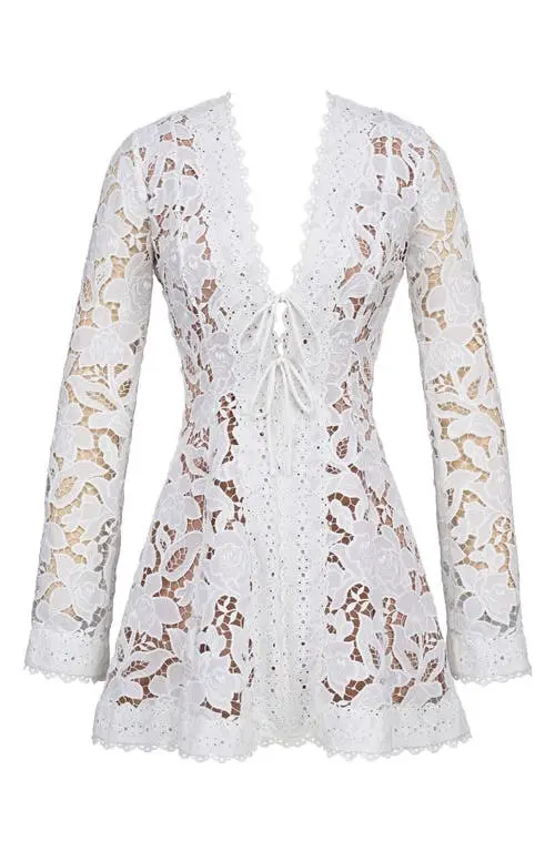 House Of Cb Bianca Lace Cutout Mini Dress