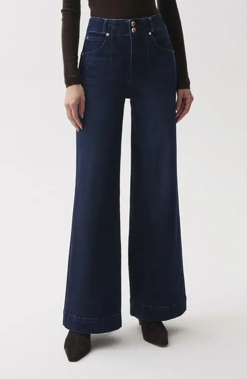 PISTOLA Lana Double Button High Waist Wide Leg Jeans - Starstruck