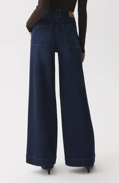 PISTOLA Lana Double Button High Waist Wide Leg Jeans