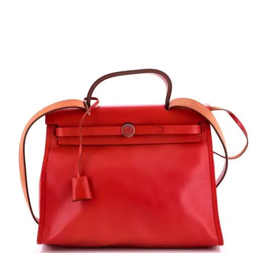 Hermès Herbag Zip Berline Vache Canvas And Leather 31