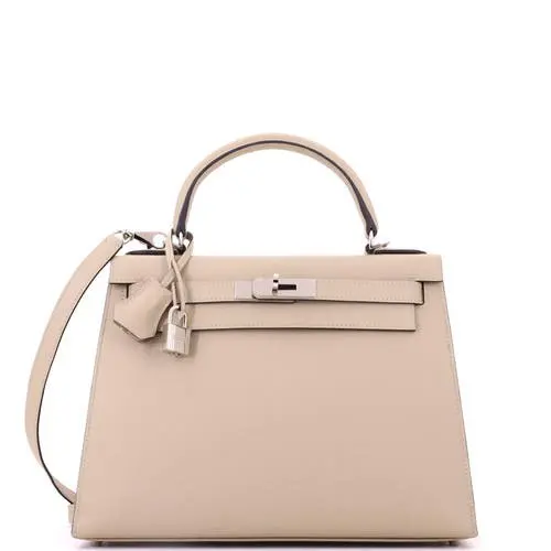Hermès Kelly Handbag Light Epsom With Palladium Hardware 28