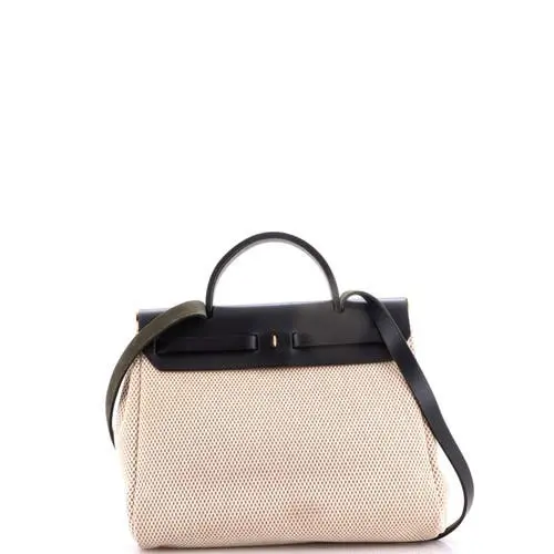 Hermès Herbag Zip Criss Viking Toile And Leather 31 - White
