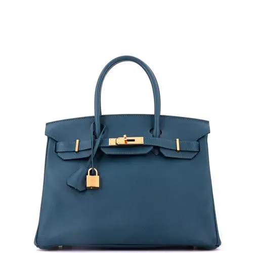 Hermès Birkin Handbag Epsom With Gold Hardware 30 - Blue