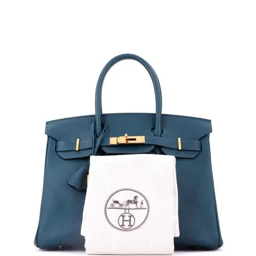 Hermès Birkin Handbag Epsom With Gold Hardware 30 - Blue