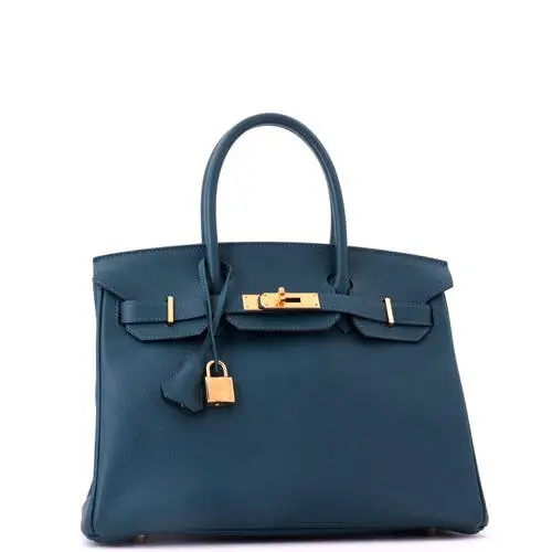 Hermès Birkin Handbag Epsom With Gold Hardware 30 - Blue