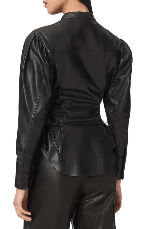 ALLSAINTS Evanna Leather Shirt