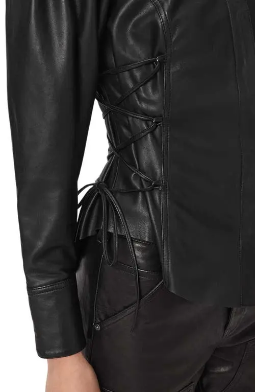 ALLSAINTS Evanna Leather Shirt