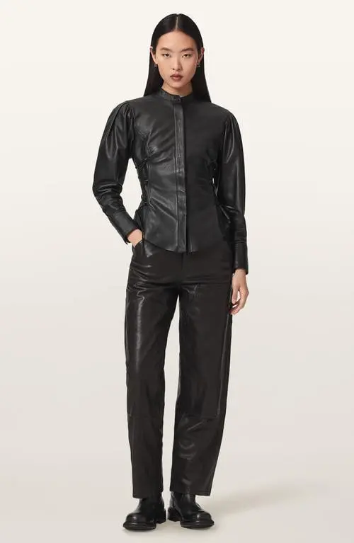 ALLSAINTS Evanna Leather Shirt