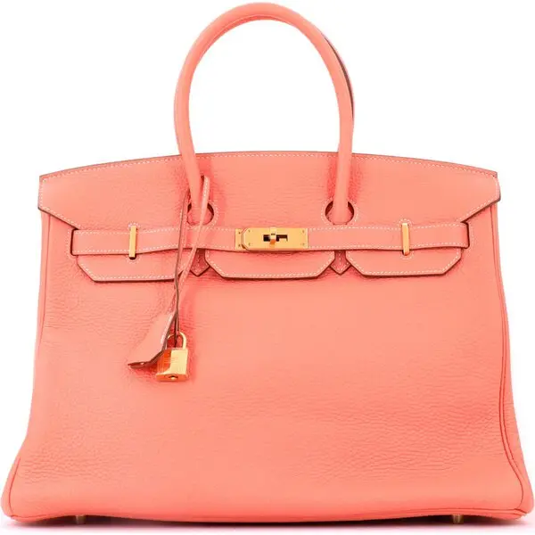 Hermès Birkin Handbag Pink Clemence With Gold Hardware 35