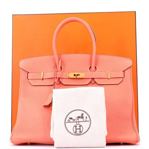 Hermès Birkin Handbag Pink Clemence With Gold Hardware 35