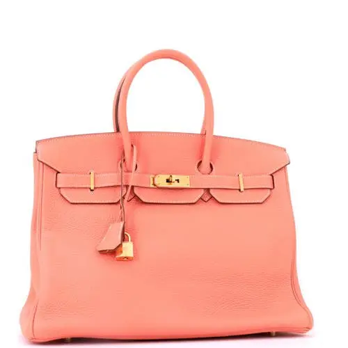 Hermès Birkin Handbag Pink Clemence With Gold Hardware 35