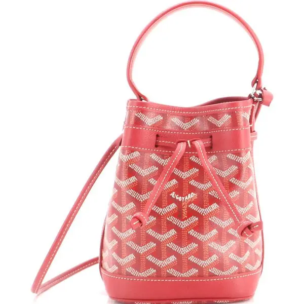 Goyard Petit Flot Bucket Bag Coated Canvas Mini - Red