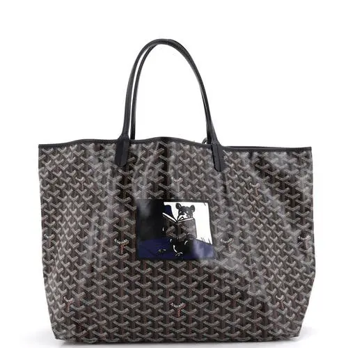 Goyard Saint Louis Tote Printed Coated Canvas Gm - Black