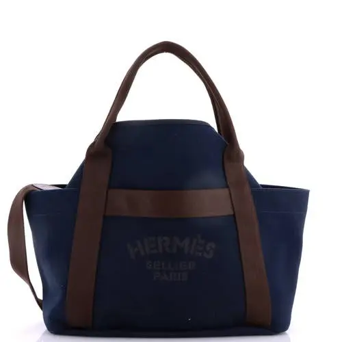 Hermès Sac De Pansage Groom Handbag Canvas - Blue