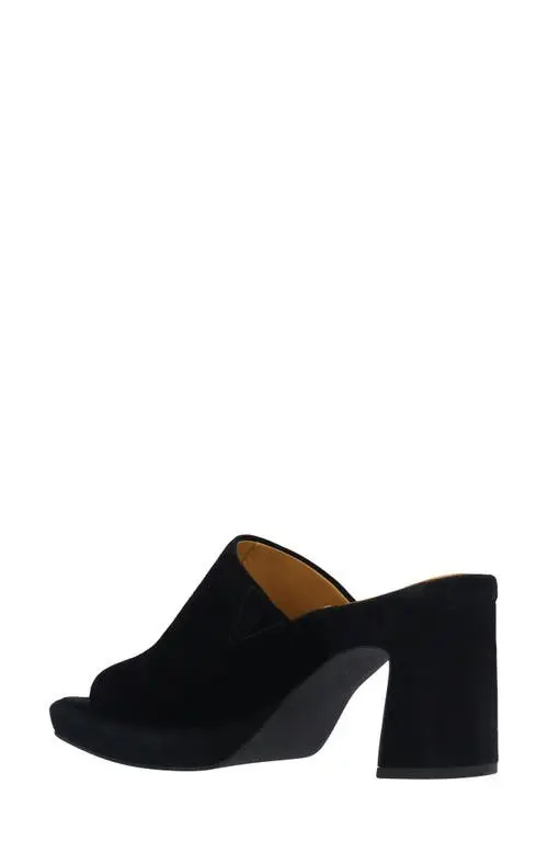 L'AMOUR DES PIEDS Kashi Leather Peep Toe Mule - Black