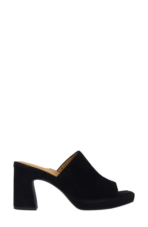 L'AMOUR DES PIEDS Kashi Leather Peep Toe Mule - Black