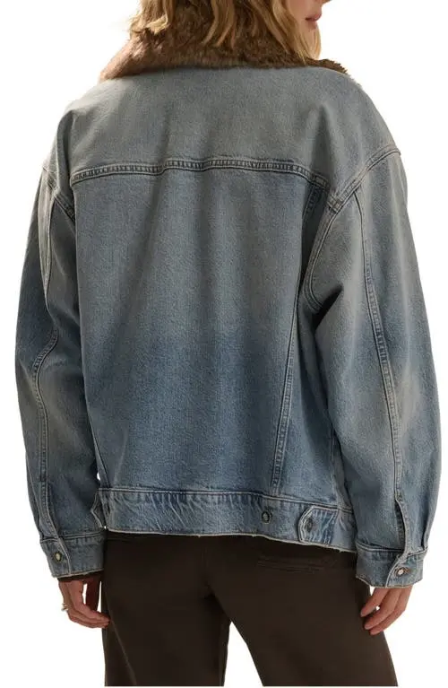 FAVORITE DAUGHTER The Oversized Bowery Faux Fur Collar Jacket