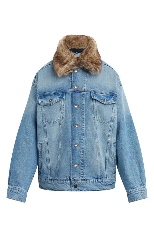 FAVORITE DAUGHTER The Oversized Bowery Faux Fur Collar Jacket