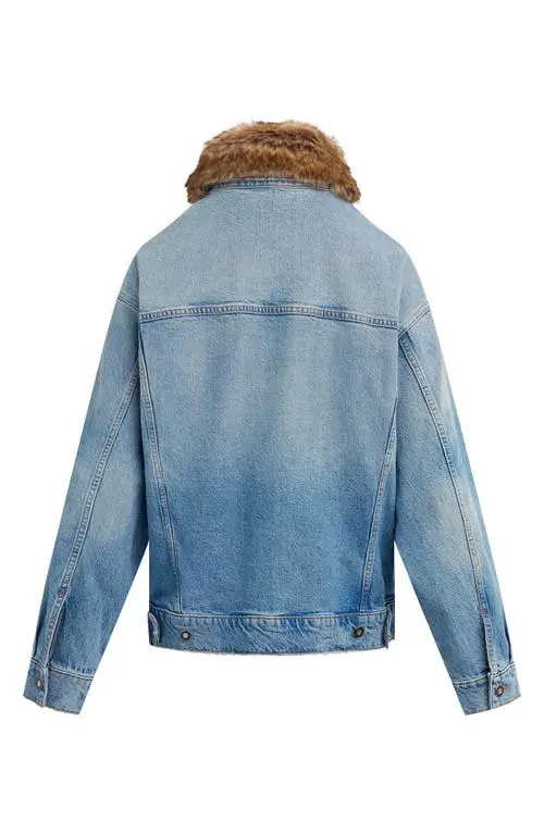 FAVORITE DAUGHTER The Oversized Bowery Faux Fur Collar Jacket