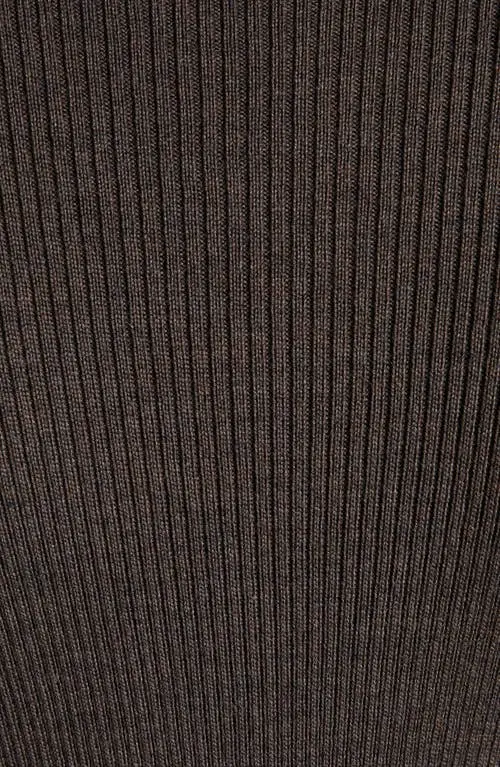 Alexander McQueen Ribbed Wool Blend Midi Dress